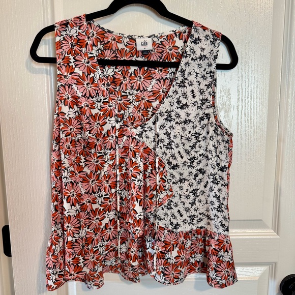 CAbi | Tops | Cabi Womens Floral Tank Top Red Black And White | Poshmark